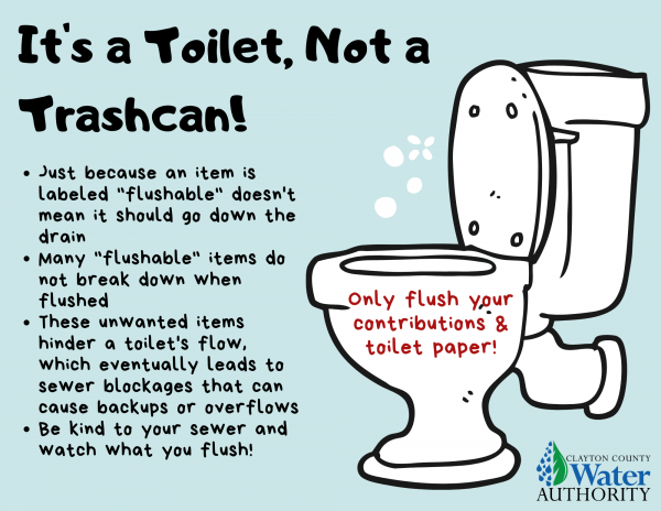 It’s A Toilet, Not A Trash Can (What Not To Flush) – Clayton County Water Authority