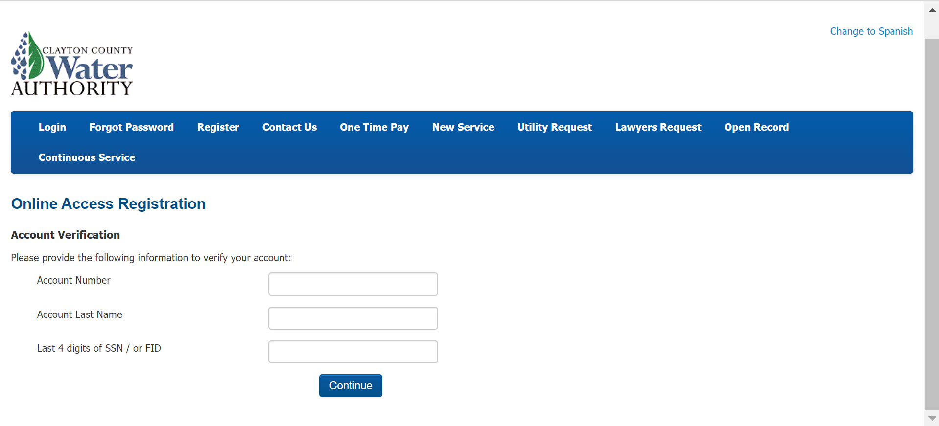 Register Account – Clayton County Water Authority